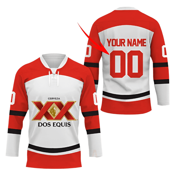 Personalized Dos Equis Lace Hockey Jersey – A Chic Ensemble